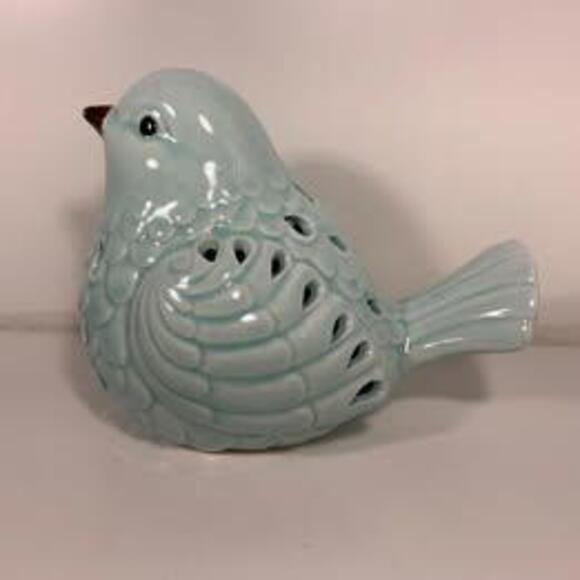 Other | Teal Turquoise Faux Crackle Finish Big Bird Sparrow Chickadee 6 ...
